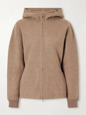 Max Mara Filtro Hooded Wool And Cashmere-blend Zip-up Cardigan