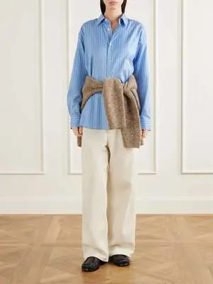 Auralee Striped Cotton And Silk-blend Shirt