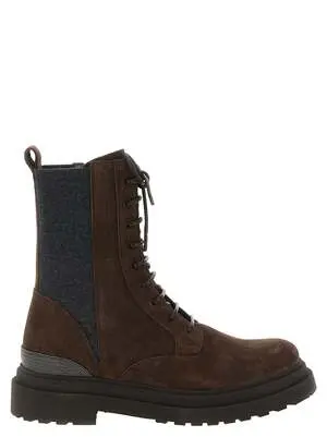 Brunello Cucinelli Precious Detail' Ankle Boots - Brown