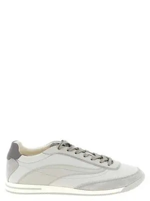 Brunello Cucinelli Techno And Nubuck Fabric Sneakers - Gray