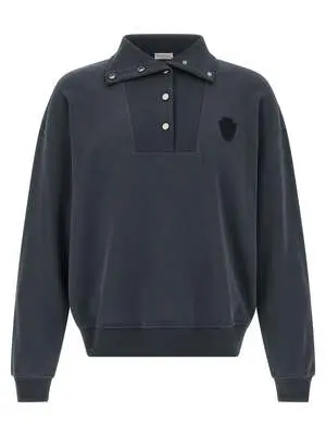 Brunello Cucinelli Smooth' Sweatshirt - Blue