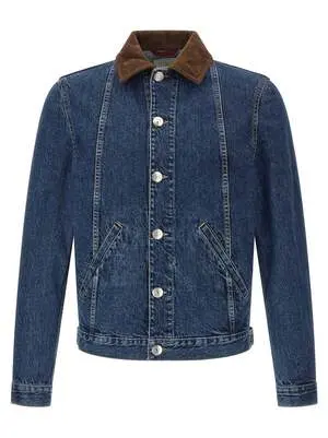 Brunello Cucinelli Denim And Suede Jacket - Blue