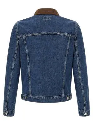 Brunello Cucinelli Denim And Suede Jacket - Blue