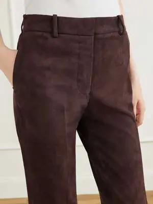 JOSEPH New Coleman Paneled Suede Mid-rise Slim-fit Pants