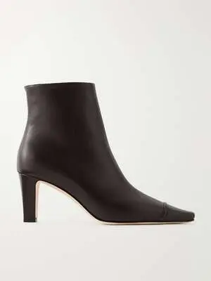 Manolo Blahnik Vivecal 70 Leather Ankle Boots