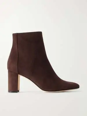 Manolo Blahnik Rosie 70 Suede Ankle Boots - Chocolate