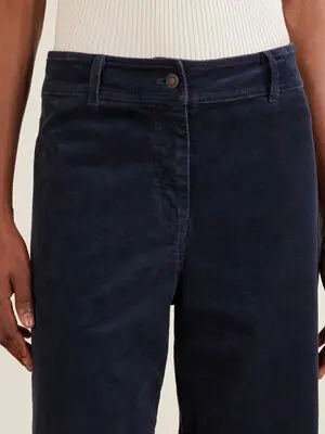 NILI LOTAN Megan Cotton-blend Corduroy Wide-leg Pants - Blue
