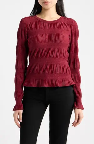 Bobeau Merrow Smocked Top