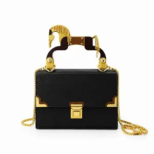 GISSA BICALHO Handmade Acrylic Bag Leather Horse