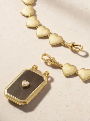 MARIE LICHTENBERG Heart 18-karat Ebony And Diamond Necklace
