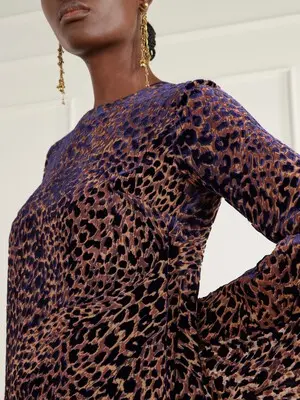 Borgo De Nor Astoria Fringed Leopard-jacquard Devoré Midi Dress