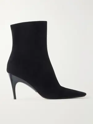 Balenciaga Duchesse 90 Suede Ankle Boots - Black