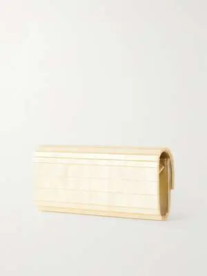 JIMMY CHOO Sweetie Logo-engraved Resin Clutch - Gold