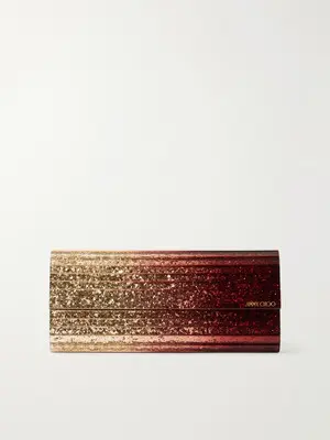 JIMMY CHOO Sweetie Logo-engraved Embellished Resin Clutch Red