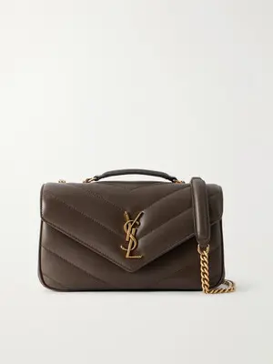 Saint Laurent Loulou Small Cassandre-embellished Matelassé Leather Shoulder Bag - Green