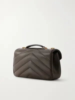 Saint Laurent Loulou Small Cassandre-embellished Matelassé Leather Shoulder Bag