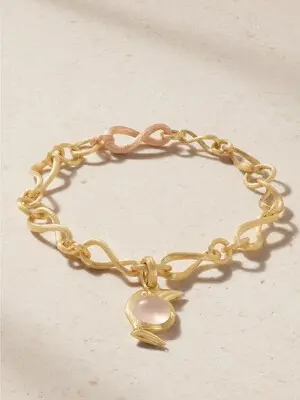 OLE LYNGGAARD COPENHAGEN Love 18-karat Yellow And Rose Quartz Bracelet - Gold