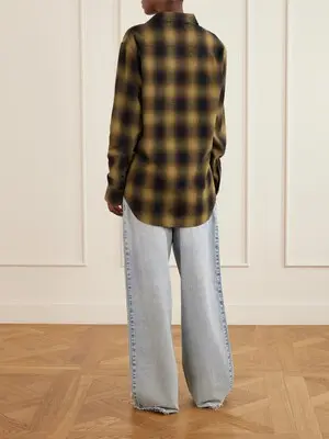 Balenciaga Checked Wool-blend Shirt - Green
