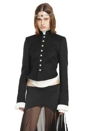 ANN DEMEULEMEESTER Polina Fitted Marsina Jacket - Black