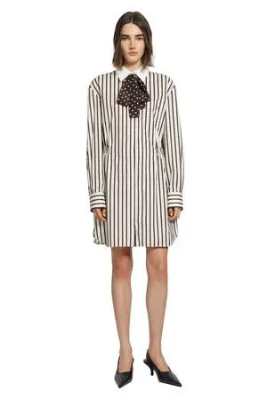 Valentino Garavani Short Dress In Printed Striped Poplin