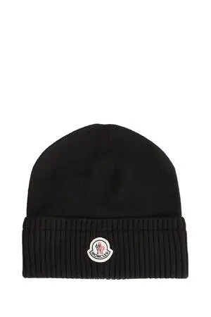 Moncler Wool Cashmere Beanie - Black