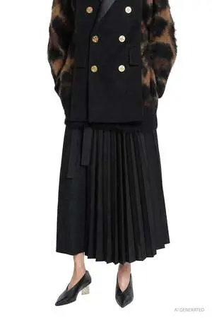 Sacai Double-faced Herringbone X Suiting Skirt