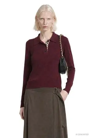 Burberry Long Sleeve Wool Polo Shirt