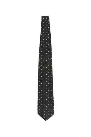 Junya Watanabe Polkadot Silk Tie Black&white