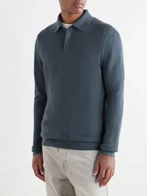 Mr P. Cashmere And Silk-blend Polo Sweater - Green