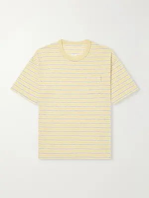 Visvim Jumbo Border Striped Wool And Cotton-blend T-shirt