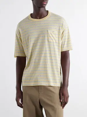 Visvim Jumbo Border Striped Wool And Cotton-blend T-shirt