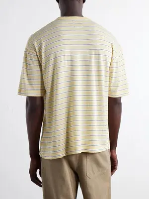 Visvim Jumbo Border Striped Wool And Cotton-blend T-shirt