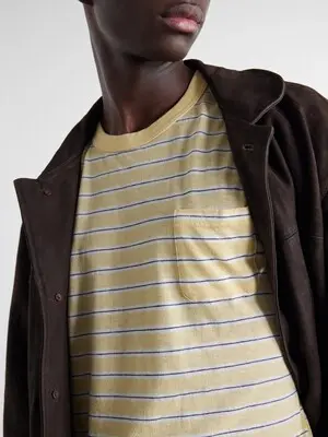 Visvim Jumbo Border Striped Wool And Cotton-blend T-shirt
