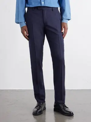 Mr P. Straight-leg Wool, Silk And Linen-blend Trousers