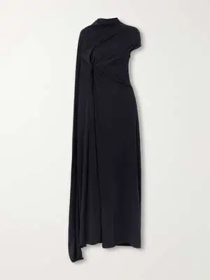 Balenciaga Draped Cotton-jersey Maxi Dress