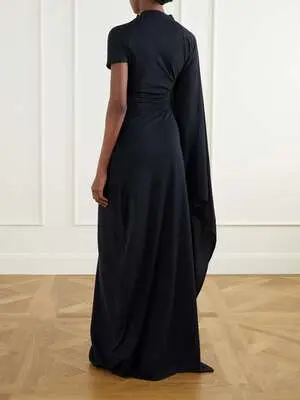 Balenciaga Draped Cotton-jersey Maxi Dress