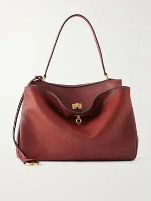 Balenciaga Rodeo Medium Leather Shoulder Bag - Red