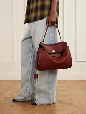Balenciaga Rodeo Medium Leather Shoulder Bag - Red