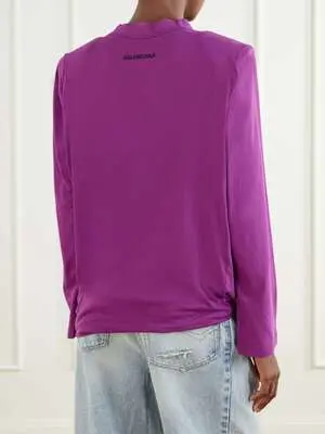Balenciaga Gathered Cotton-jersey T-shirt