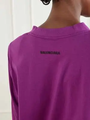 Balenciaga Gathered Cotton-jersey T-shirt