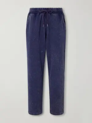 FRIZMWORKS Tapered Cotton-blend Jersey Sweatpants - Blue