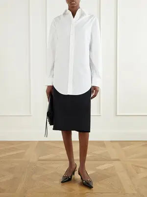 Balenciaga Folded Wool-crepe Midi Skort