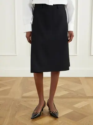Balenciaga Folded Wool-crepe Midi Skort
