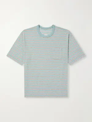 Visvim Jumbo Border Striped Wool And Cotton-blend T-shirt