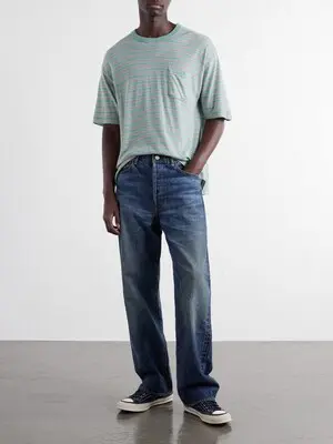 Visvim Jumbo Border Striped Wool And Cotton-blend T-shirt