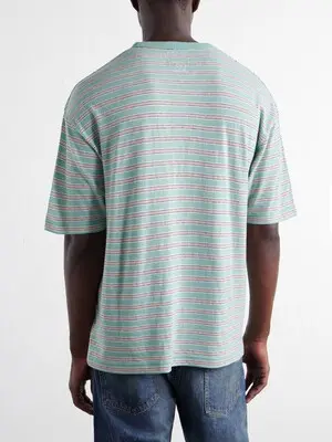 Visvim Jumbo Border Striped Wool And Cotton-blend T-shirt