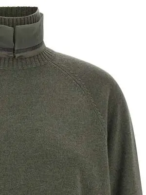 Brunello Cucinelli Monile' Insert Sweater - Green