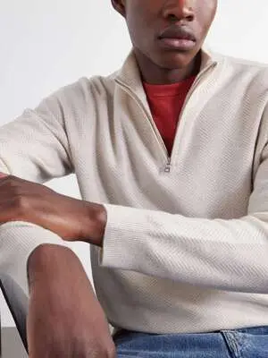 Mr P. Wool And Cashmere-blend Half-zip Sweater