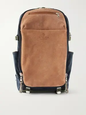 MASTER-PIECE CO Grave Suede-trimmed Canvas Backpack - Brown