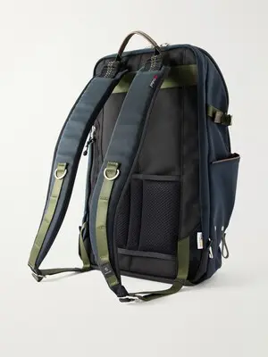 MASTER-PIECE CO Grave Suede-trimmed Canvas Backpack